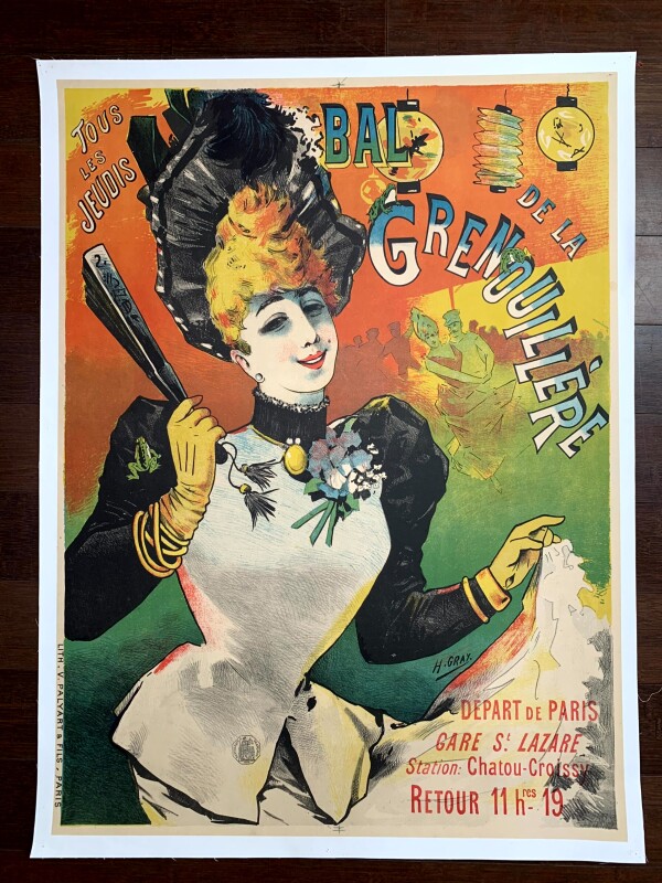 Bal De La Grenouillere – Art Henri Gray (1890) 24×32 French Dance Hall ...